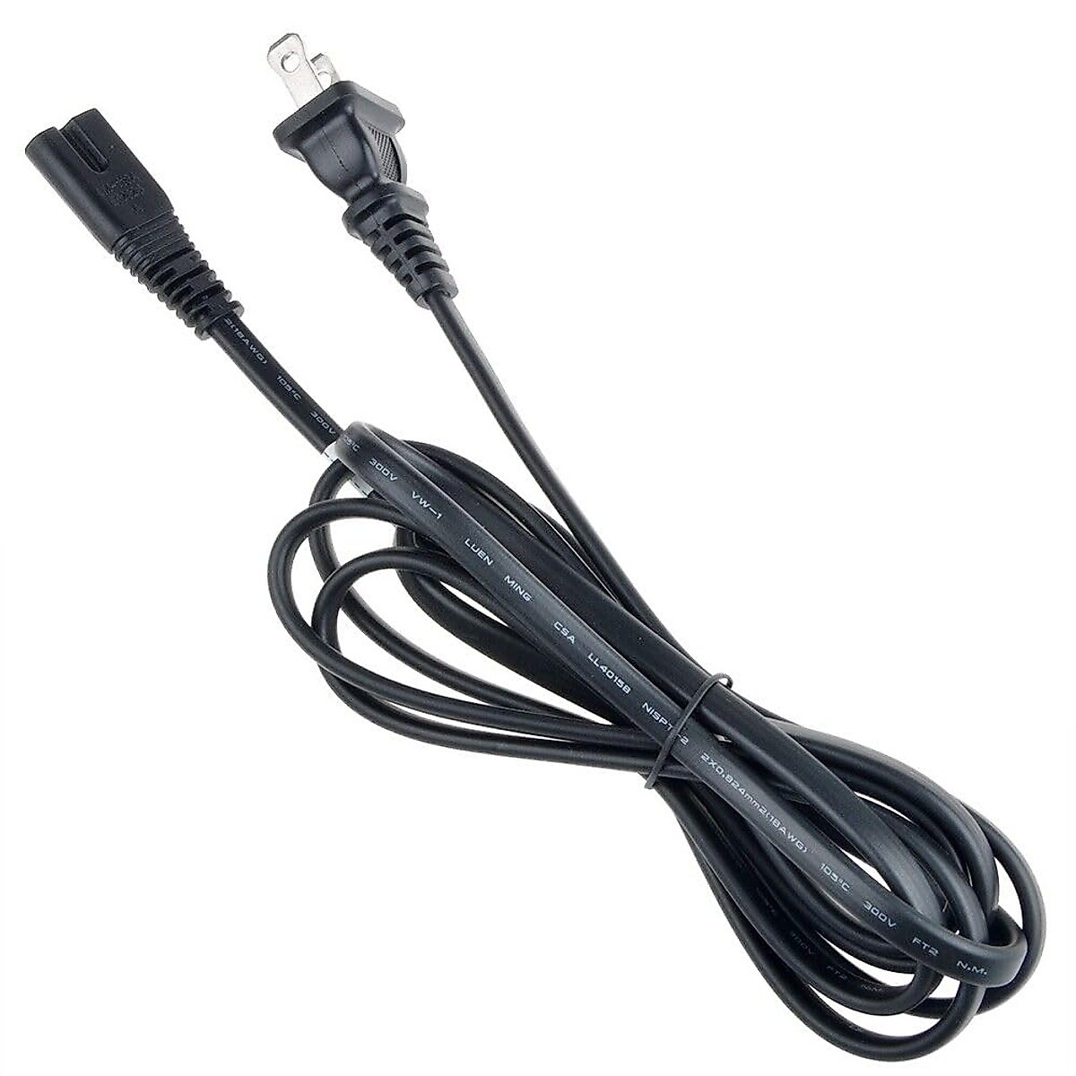 Xzrucst AC in Power Cord Cable for Panasonic DMR Series DVD VHS Combo Player-Recorder Dmr-e20 Dmr-e20d Dmr-e50 Dmr-e60s Dmr-e65 Dmr-e50p Dmr-e80h Dmr-e85h Dmr-e85hp Dmr-e100h