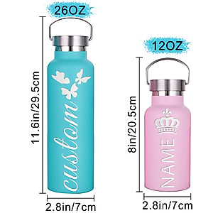 Hapelf Personalized Water Bottles Custom Insulated Water Bottle Customized Engraved Name Sports Flask 12 Oz/26 Oz Gifts for Women Men Valentine's Day Birthday Anniversary