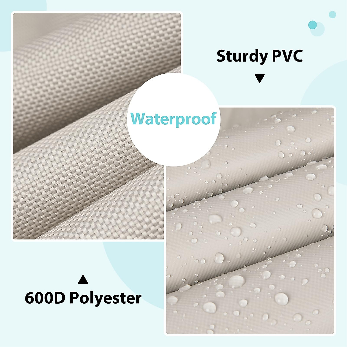 MR. COVER 3-Seater Outdoor Couch Cover Waterproof, 80 Inch Outdoor Furniture Covers For Winter, Large Air Vents, UV-Resistant & Heavy Duty Material, Beige