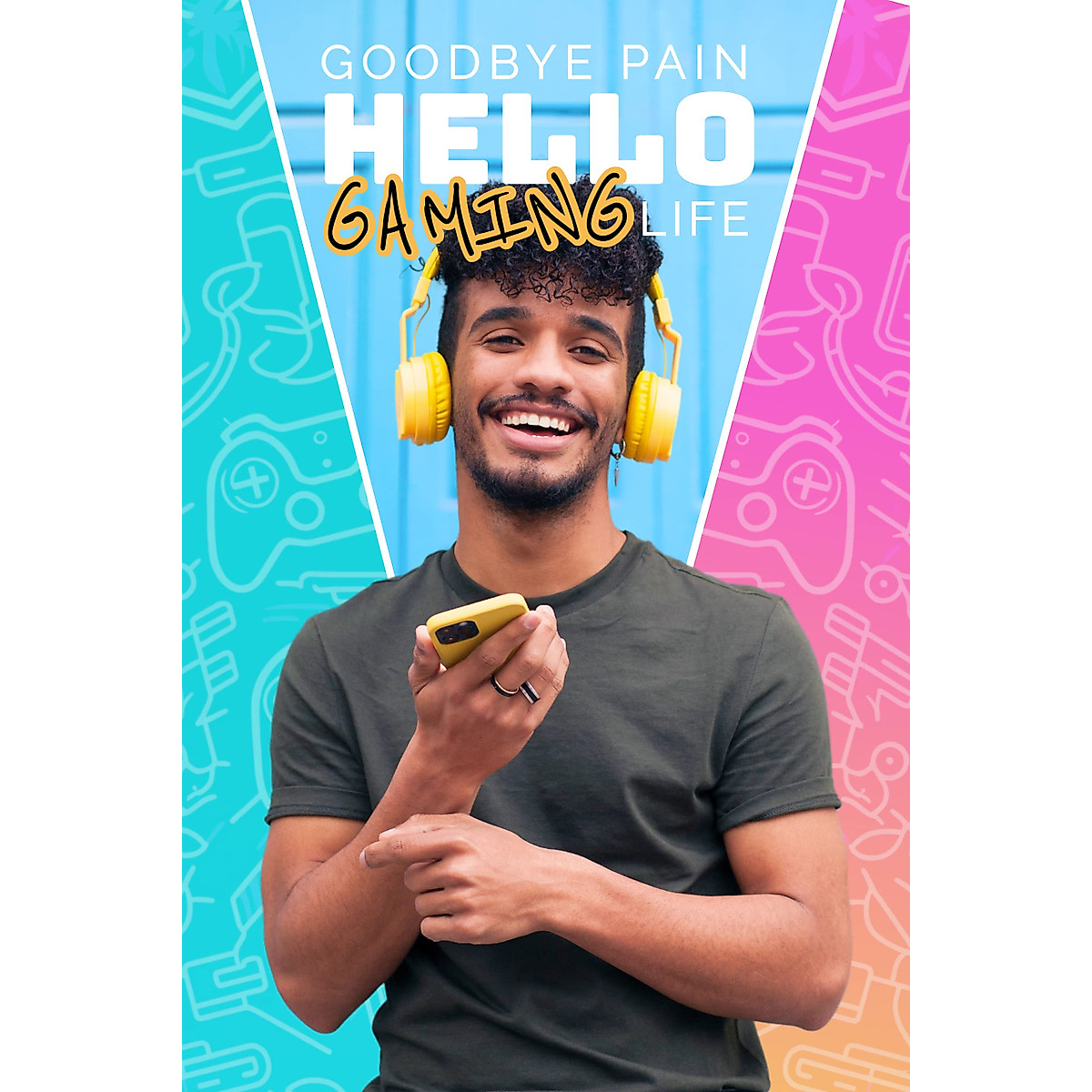 H. Gamer Seat Cushion for Gaming Chair, All-Day Butt Sitting Comfort for Gamers, Non-Slip Office Chair Seat Cushion for Tailbone Pain Relief - Coccyx, Sciatica, Travel, Car, Wheelchair (Firm)