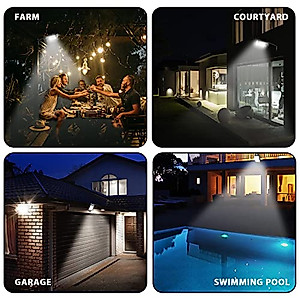 Duewot 70 LED Solar Street Lights - Motion Sensor, IP66 Waterproof, Super Bright Lighting for Gutter, Patio, Fence, Barm, Sign, Yard and Streets