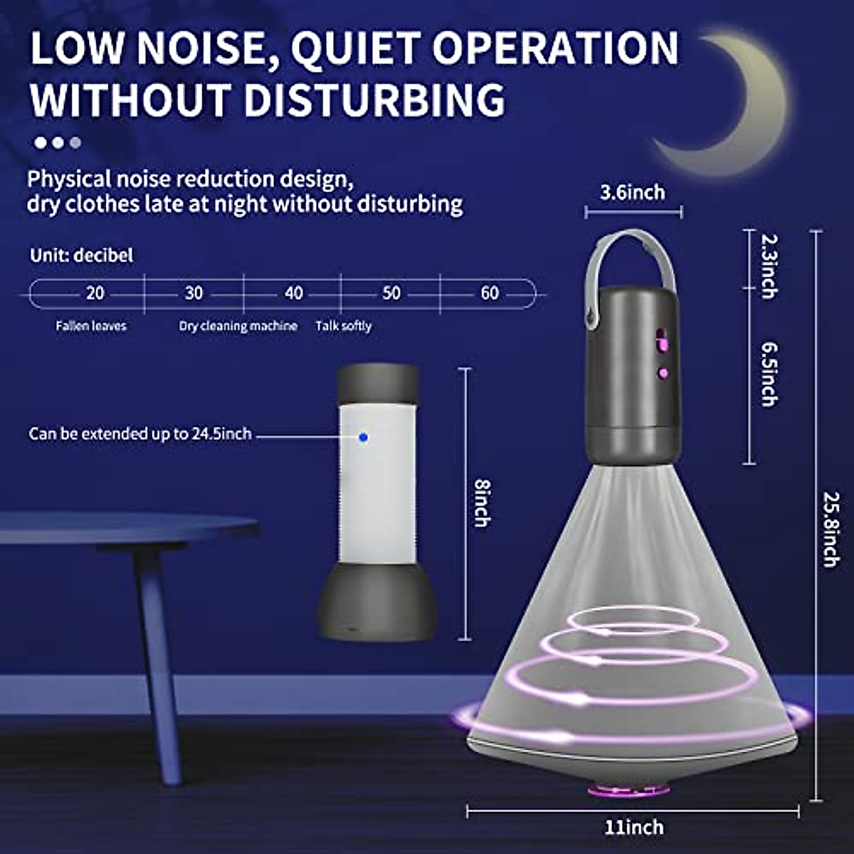 TAISHAN UV Portable Clothes Dryer, Travel Mini Dryer Machine，New Generation Electric Clothes Drying With sterilization function for Apartments