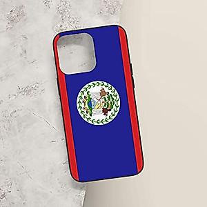 Flag of Belize iPhone 14 Pro Max Phone Case, You Can DIY On A Variety of Patterns White