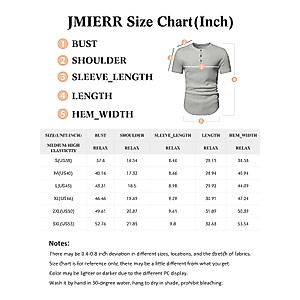 JMIERR Mens Muscle Slim Fit Button Henley Shirts Summer Crewneck Short Sleeve Longline Fitted T-Shirt Gym Workout Athletic Tees Shirt for Men, L, Orange