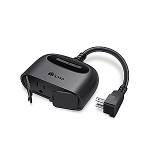 Kasa Outdoor Smart Plug, Smart Home Wi-Fi Outlet with 2 Sockets, IP64 Weather Resistance, Compatible with Alexa, Google Home & IFTTT, No Hub Required, ETL Certified(EP40)