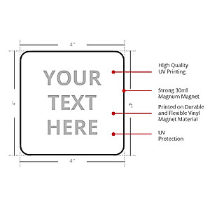 Choose Your Shape Custom Magnets | Personalized Gifts | Pick Your Own Color & Text | Create Refrigerator Locker Car Bumper Toolbox Magnets | Round Rectangle Square Oval Triangle Heart (Oval)