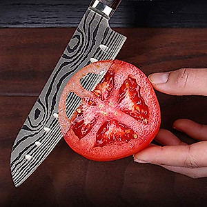 Joyspot Chef's Knife - 7 Inch Japanese Santoku Kitchen Knife - High Carbon German Stainless Steel - Razor Sharp - Stain & Corrosion Resistant - Awesome Edge Retention with Ergonomic Handle