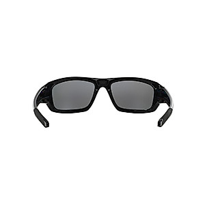 Oakley Men's OO9236 Valve Rectangular Sunglasses, Polished Black/Deep Blue Polarized, 60 mm