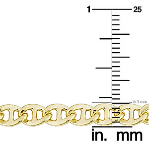Solid 14k Yellow Gold Filled Mariner Link Chain Necklace (5.1 mm, 22 inch)