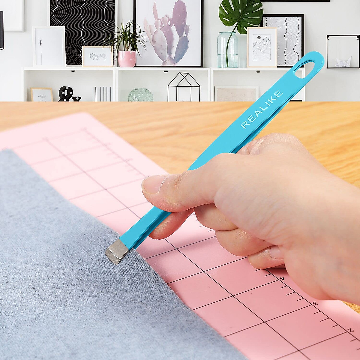 REALIKE Brayer Roller & Mat Tweezers Remover Set Craft Stamping Brayer Tools for Cricut/Silhouette/Brother Crafting Printmaking