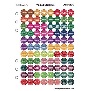 Young Living Essential Oil Labels Bottle Cap Stickers for YL EO Bottles 7 Sheets 616 Lid Stickers for Aromatherapy Containers YoungLiving Lid Stickers by Got Oil Supplies
