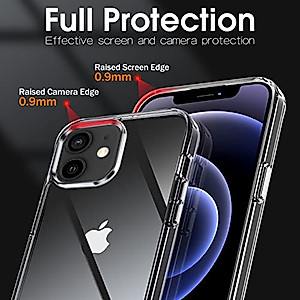 Migeec for iPhone 12 and iPhone 12 Pro Clear Case Shockproof Full Protection Phone Cases 6.1 inch