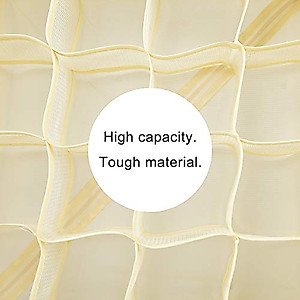 Libeder 2 Pack Socks Underwear Drawer Organizer Divider, 16 Cell Collapsible Cabinet Closet Organizer Storage Boxes for Clothes, Socks, Lingerie, Underwear, Ties, Beige