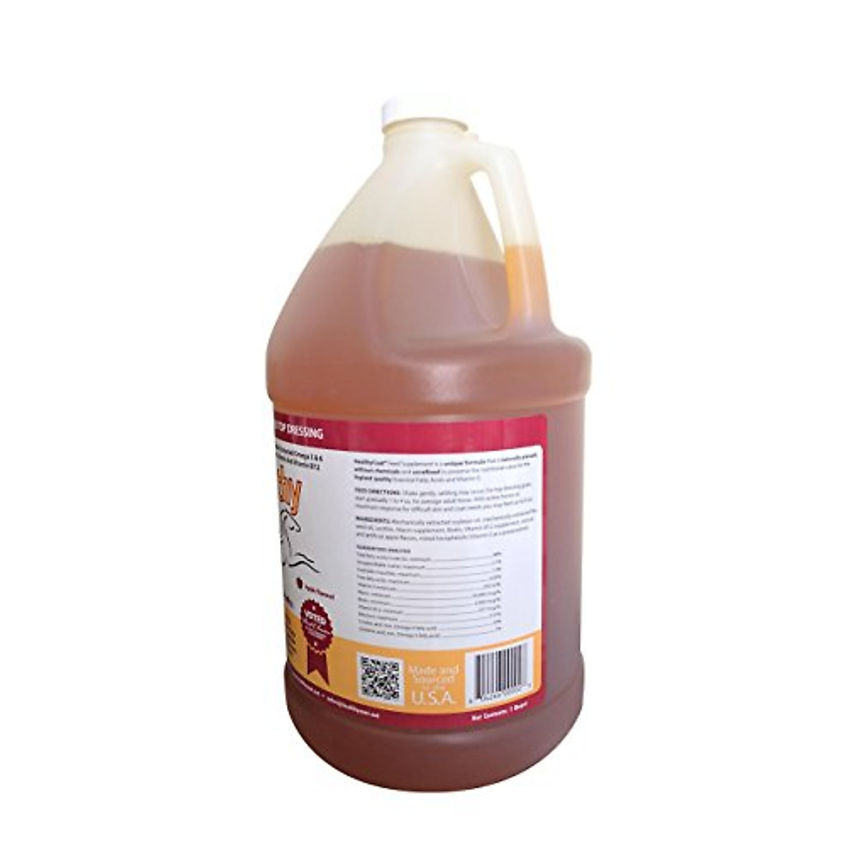 Healthy Coat Feed Supplement For Horses: Gallon. Skin, Coat, Body Condition, Performance, Allergies, Immune System, Hoof, Joint, Omega 3 & 6 Fatty Acids.