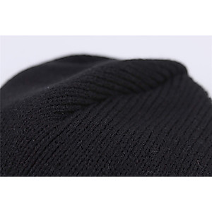Connectyle Outdoor Men's Daily Beanie Hat Warm Snow Ski Cap Winter Fleece Earflap Watch Hat Black