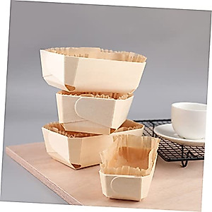 Cabilock 10pcs Wooden Toast Box Cake Mold Toaster Oven Pan Disposable Baking Pan Rectangular Bread Pan Food Storage Box Loaf Tin Cake Baking Pan Non-stick Toast Plates Cake Baking Tray Tray