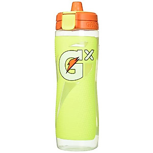 Gatorade Gx Hydration System, Non-Slip Gx Squeeze Bottles Or Gx Sports Drink Concentrate Pods (Pack of 1) & Gx Hydration System, Non-Slip Gx Squeeze Bottles Neon Yellow Plastic, 30 Oz