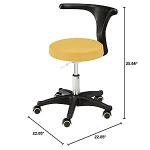 Global-Dental Office Assistant's Stools Adjustable Mobile Chair Microfiber Leather 12 Colors to Choose
