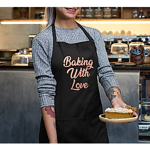 TEEAMORE Custom Grill Aprons for Women Men Add Your Text Personalized Chef Kitchen Apron