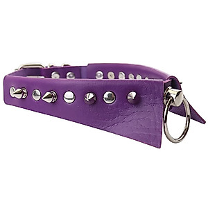 JNKET Punk PU Leather Collar Rivet Choker Gothic Necklace Adjustable Size (02-Purple)