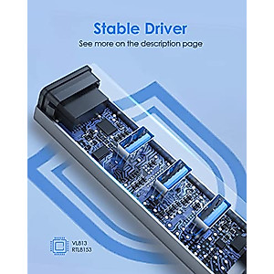 LENTION USB C Hub Ethernet Adapter, 3 USB 3.0 Ports, RJ45 Network Connector for 2023-2016 MacBook Pro, New Mac Air/iPad Pro, Chromebook, More, Stable Driver Certified (CB-C23s, Space Gray)