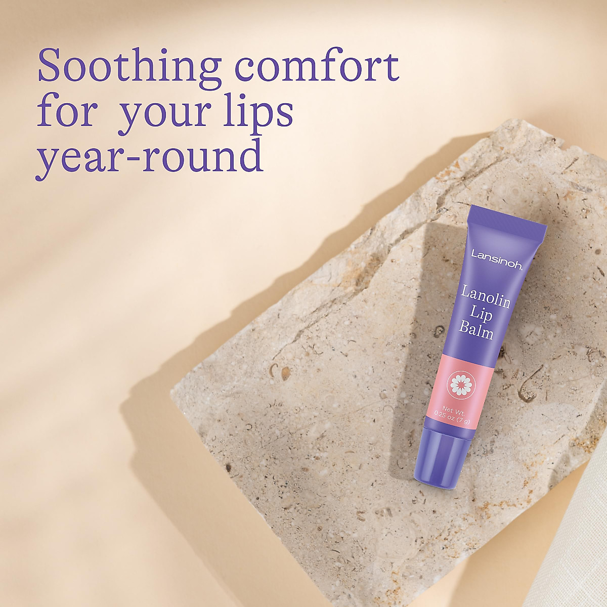 Lansinoh Lanolin Lip Balm, Moisturizing Lip Care, 4 Pack, 0.25 Ounces Each