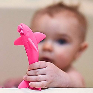 Nuby Grooming Lil Shark Massaging Toothbrush, Colors May Vary, 1pk, 5"