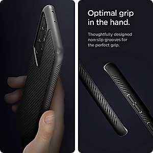 Spigen Liquid Air Case Compatible with Samsung Galaxy S21 Ultra - Black - 6.8 Inches