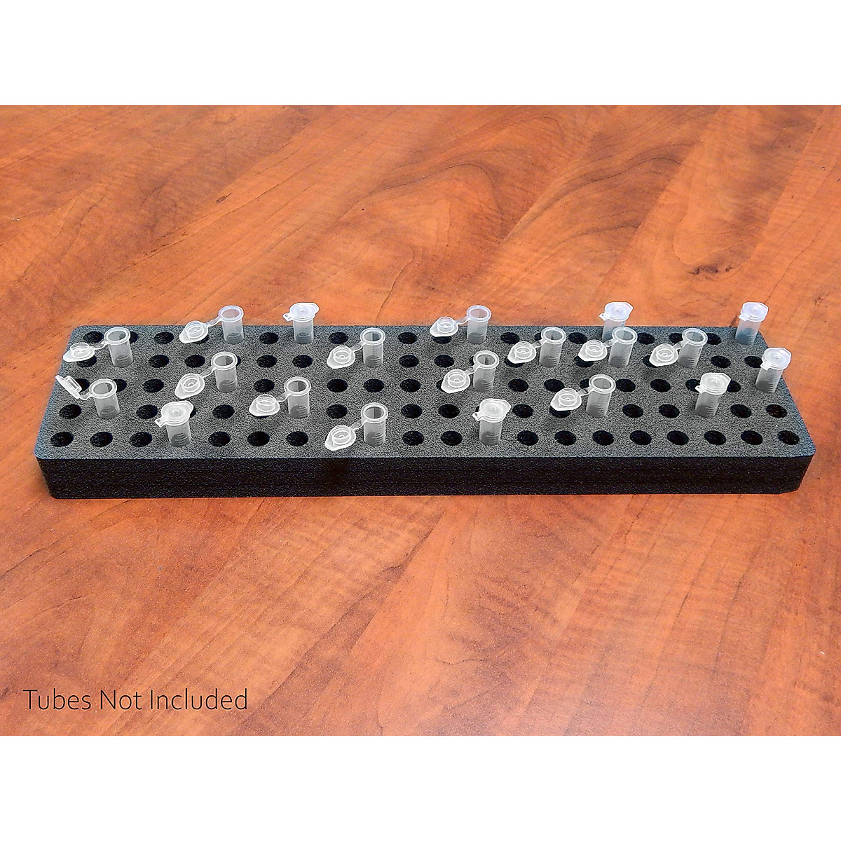 Polar Whale Microcentrifuge Tube Rack Holder for 2ml and 1.5ml Tubes Black Foam Storage Organizer Stand Lab Transport Holds 100 Tubes Fits up to 11mm Diameter