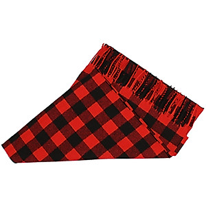 Ted and Jack - Jack's Classic Cashmere Feel Buffalo Check Scarf in Black and Red