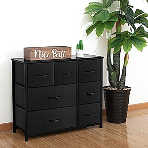 AZL1 Life Concept Dresser Storage Furniture Organizer-Large Standing Unit for Bedroom, Office, Entryway, Living Room and Closet-7 Removable Fabric Drawers, Black