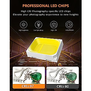 STN Photo Light Box 16"x16" 160LEDs Folding Light Box Photography CRI ≥97 Photo Studio Light Box with 6 Kinds Double- Sided Color Backgrounds and Diffuser for Jewelry and Small Products