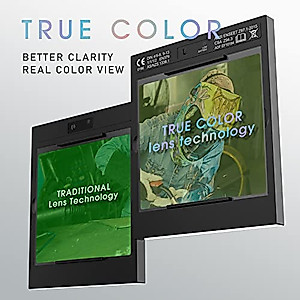 YESWELDER Large View Welding Helmet EH-091XL, Solar Powered Auto Darkening True Color Highest Optical 1/1/1/1, 4 Arc Sensor Wide Shade 4/5-9/9-13 Welder Mask Hood with Grinding for TIG MIG MMA Plasma