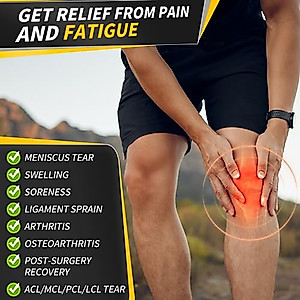 CAMBIVO 2 Pack Knee Braces for Knee Pain Women & Men, Knee Compression Sleeve with Side Stabilizers & Patella Gel Pad, Knee Support for Running, Hiking, Meniscus Tear, Arthritis, ACL, Joint Pain Relief（NS13,Black,Large)