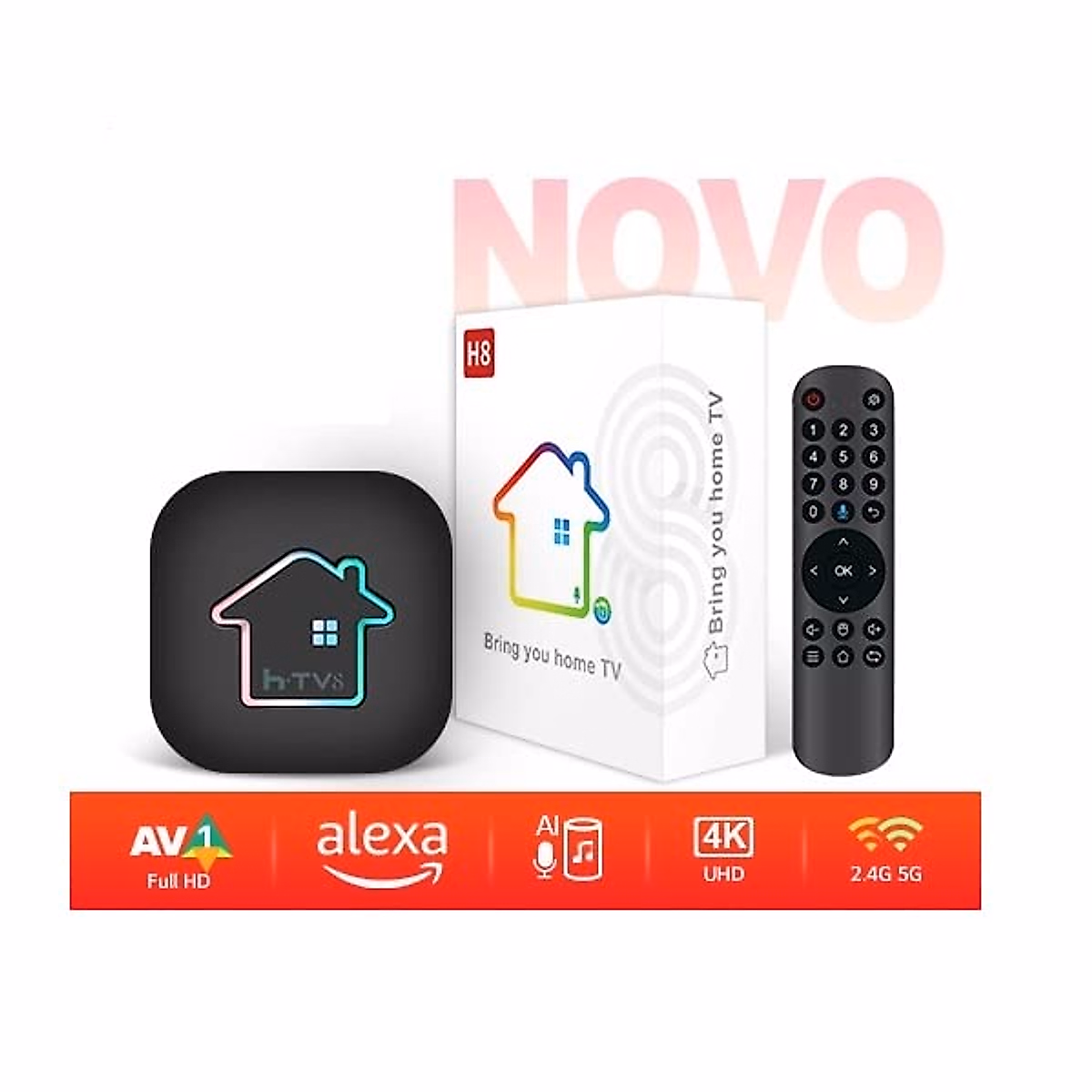 SuperTV H8 Brazil Box TV Brasil New Version HTV8 Brazilian TV Box Android 11 - 2.4GHz/ 5GHz WiFi 4K UHD Bluetooth 4.2