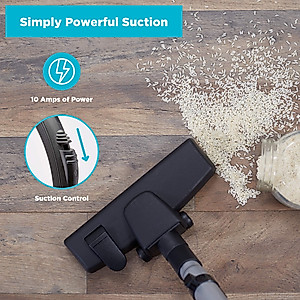 Simplicity Vacuums Jill Canister Vacuum Cleaner, Hardwood Floor Vacuum with Dual-Certified HEPA Vacuum Filter and Bag, Small and Compact Stair Vacuum, Jill.12