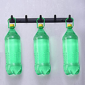 Fecraf Wall Mounted Coat Rack, Black Wall Mount Coat Rack, Modern Coat Hooks Wall Mounted for Bags, Towels, Wall Hook Rack for Entryway/Bathroom/Kitchen/ Closet, Solid Aluminum 5 Hooks Length -17.32in