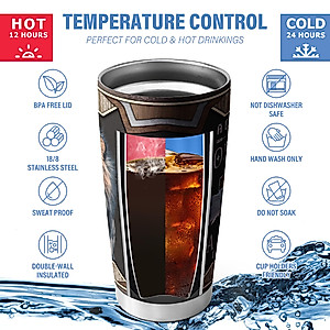 Equoza Christian Gifts for Men, Dad, Husband, Grandpa Warrior Of God Faith Tumbler 20 oz Stainless Steel Travel Mugs with Lids Lion Faith Design Birthday Gifts for Men（Pack of 1）