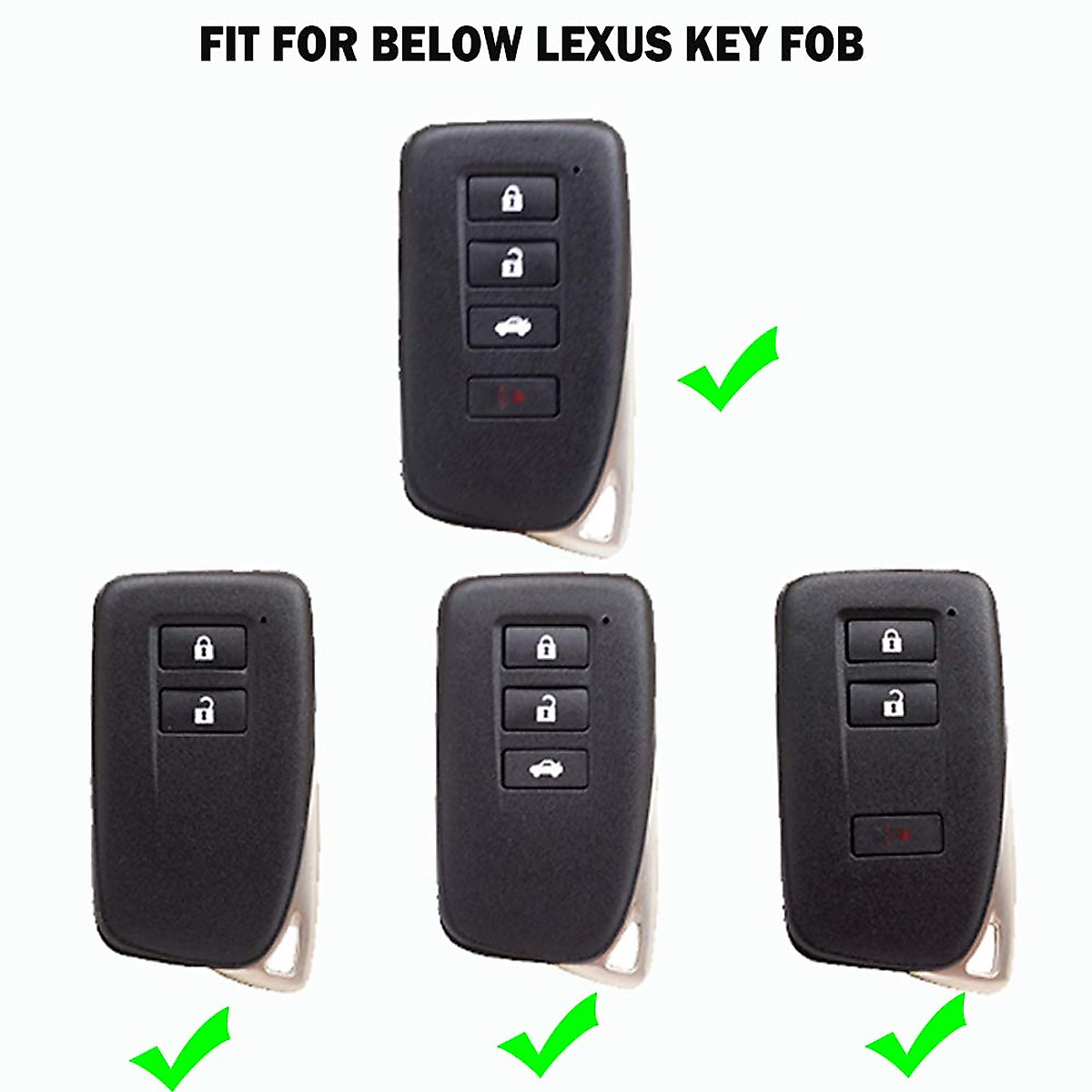K LAKEY Key Fob Cover Without Lexus Logo,Suitable for Lexus 2013-Up RX is ES GS LS NX RS GX LX RC LC Key Fob,Smart Car Key Soft TPU Case Keyless Shell