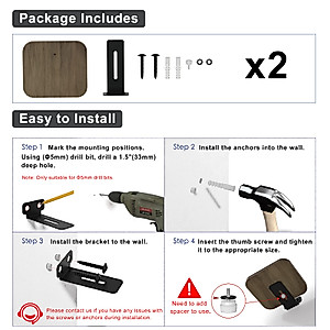 Universal Soundbar Wall Mount for Samsung, Bose, Polk Audio, Sonos Arc, JBL, Sony, Vizio, LG, TCL, Roku, Onn, Philips, Yamaha Soundbar Wall Mount Bracket Floating Shelves, with Hardware Kit