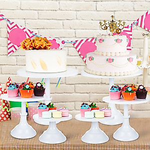 Umigy 6 Pcs White Cake Stand Sets for Dessert Table Display 8/10/12 Inch Metal Cake Stands Round Cupcake Holder for Wedding, Birthday, Party, Graduation, Baby Shower