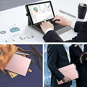 Fintie Case for Microsoft Surface Go 3 (2021) / Surface Go 2 (2020) / Surface Go (2018) - Multiple Angle Viewing Portfolio Business Cover, Compatible with Type Cover Keyboard (Rose Gold)