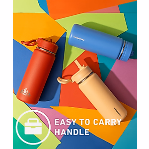 Hydrapeak Mini 20oz Kids Water Bottle with Straw Lid, Stainless Steel Double Wall Insulated Water Bottle for Kids | Leak-Proof and Spill-Proof Kids Water Bottle l Cold for 24 Hrs (Black Camouflage)