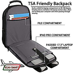 Mogplof 17 inch Laptop Backpack, Large Travel Backpack with USB Charge Port, Water Resistant Travel Backpack Airline Approved for on Bisuness, College Bookbag Durable, TSA Friendly Backpack Luggage