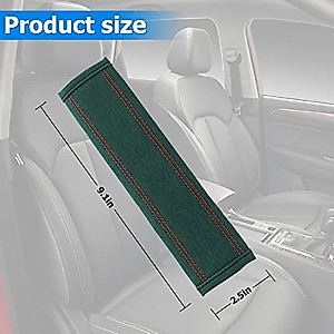 BELOMI 2PCS Car Seat Belt Cover, PU Leather Seatbelt Strap Covers, Breathable Soft Shoulder Pad Protector, Comfortable Protect Your Neck, Vehicle Accessories Universal for All Cars (Green/Red)