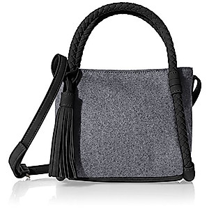 Danielle Nicole Womens Brigit Wool Blend Mini Bucket Handbag Gray Small