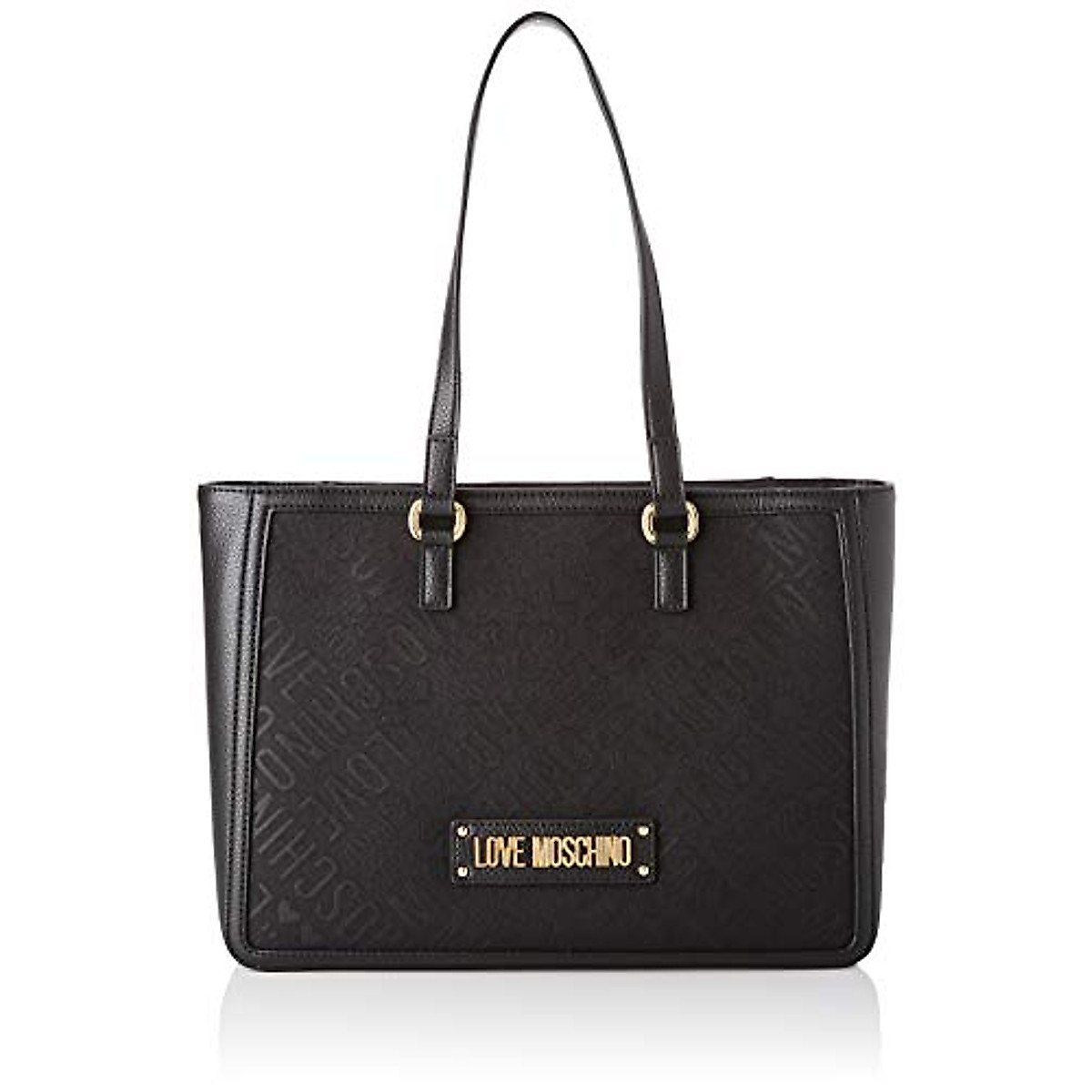 Love Moschino Women's Logo Print Black Tote Handbag