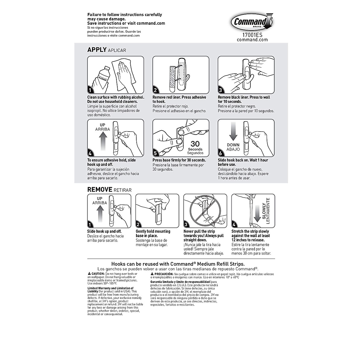 Command Medium Utility Hooks, Damage Free Hanging Wall Hooks with Adhesive Strips, No Tools Wall Hooks for Hanging Organizational Items in Living Spaces, 20 White Hooks and 24 Command Strips