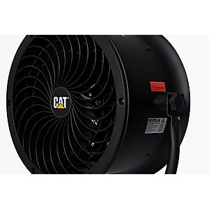 CAT by CATERPILLAR HVD-14AC - 14" High-velocity Drum Air Circulator Fan with 360-degree Pivoting Head, and Dual Ball Bearing 4-speed Motor, BLACK