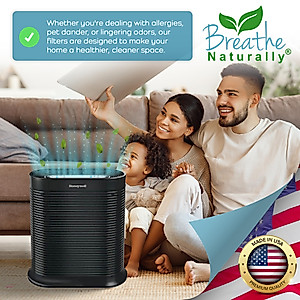 Breathe Naturally Replacement Filters Compatible with Honeywell Air Purifier 38002, HRF-APP1 & More - Activated Charcoal Prefilter - Made in USA - 16" x 48" x 0.2" (Pack of 2 Carbon Prefilters)